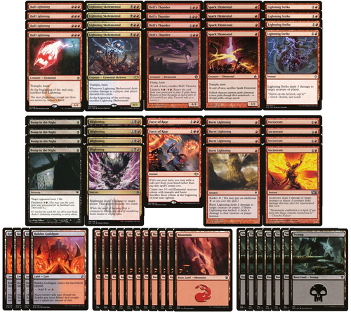 ELITE Ball Blightning Deck - Rouge Noir - Aggro - 60 Cartes - Moderne ...