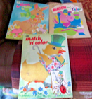 3 Unused MATCH and COLOR books 1969 1970 Home Educational Skill books ...