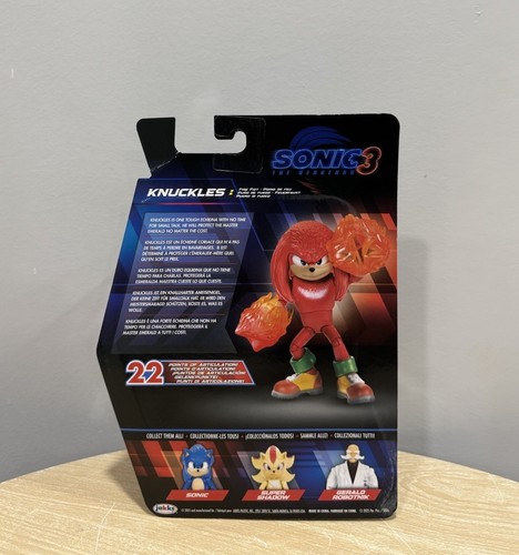 Jakks Pacific 5" KNUCKLES With Fire Fist Sonic The Hedgehog 3 Movie NEW ...