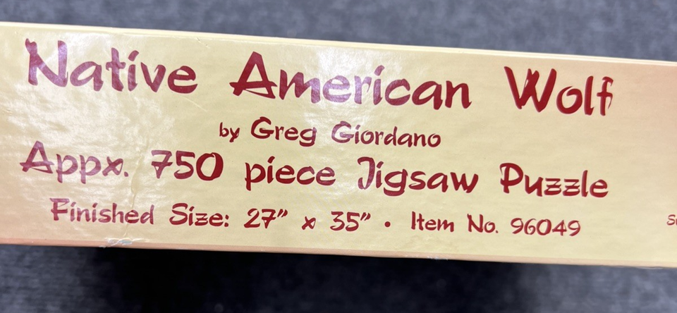 Native American Wolf Shaped 750 piece Jigsaw Puzzle by SunsOut Made In ...