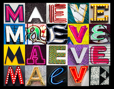 MAEVE Name Poster featuring photos of actual sign letters | eBay