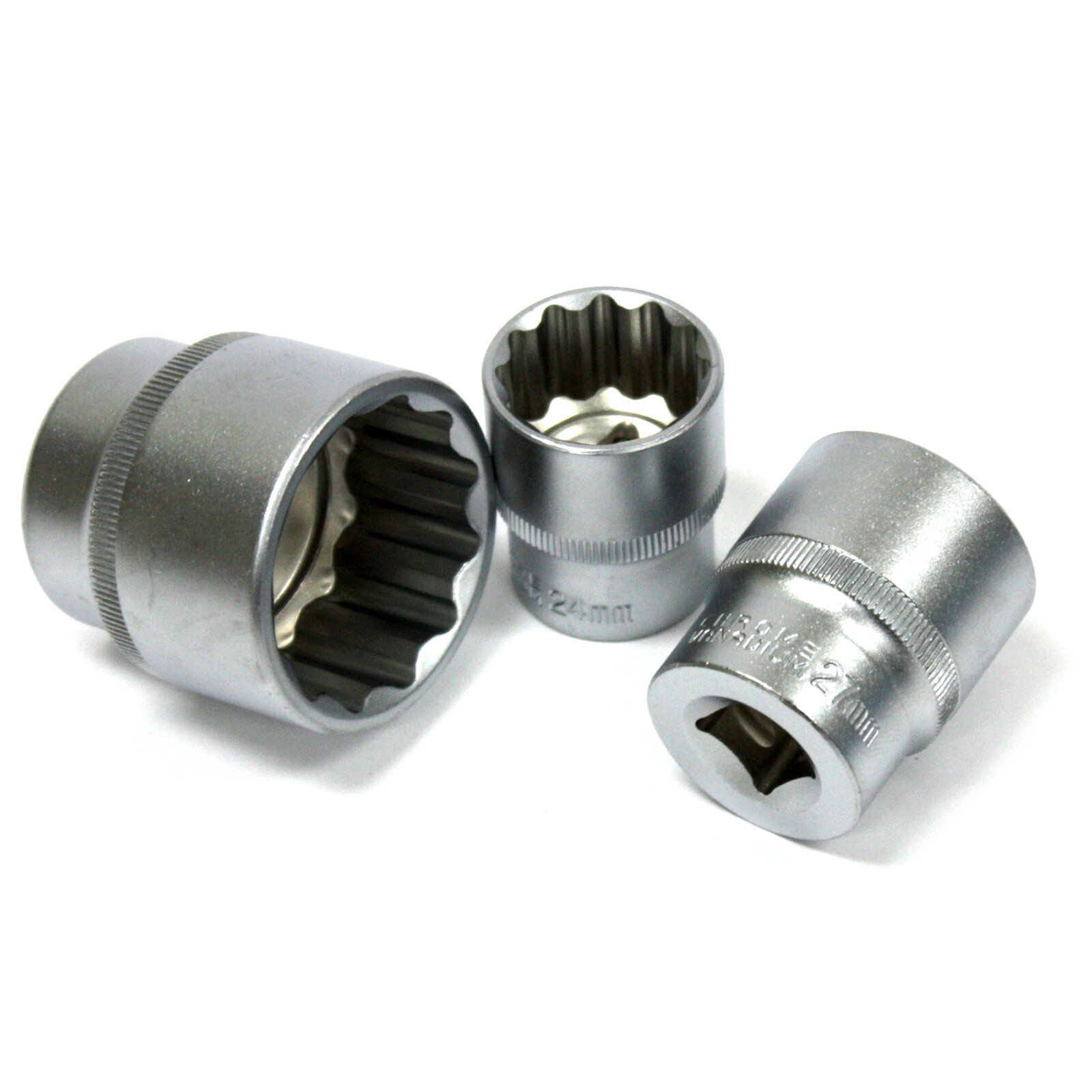 21pc Spline Socket Set 12 PT Point 1/2" Dr Gear Wall Rounded 8 - 36mm ...