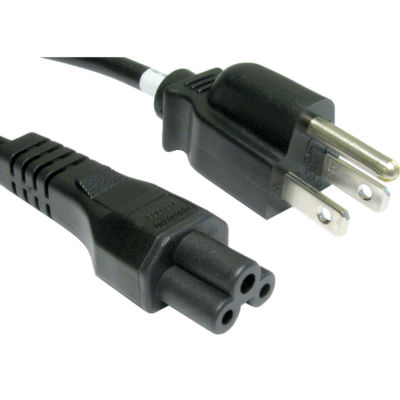 US Mains Power Cable: 3 pin USA Plug to IEC C5 (Clover leaf) Lead, 1.8m ...