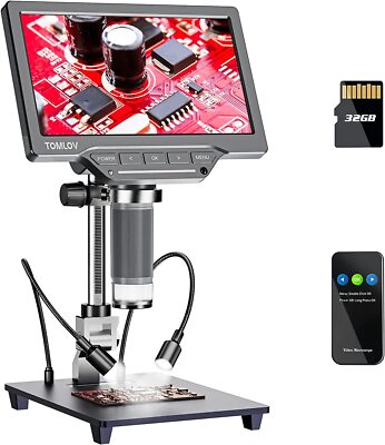 TOMLOV 7" LCD Digital Micrscope, Coin Microscope for Error Coins, 1200X ...