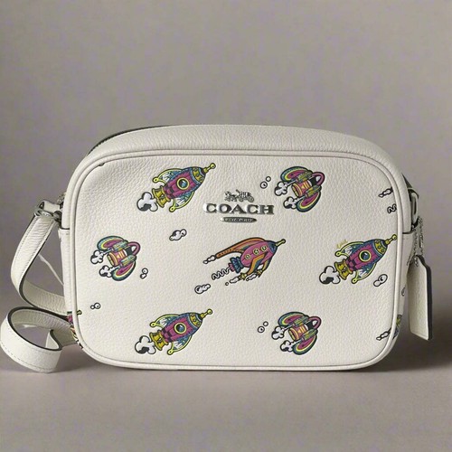 COACH CW028 Cosmic Jamie Camera Bag Rocket Crossbody Leather White ...