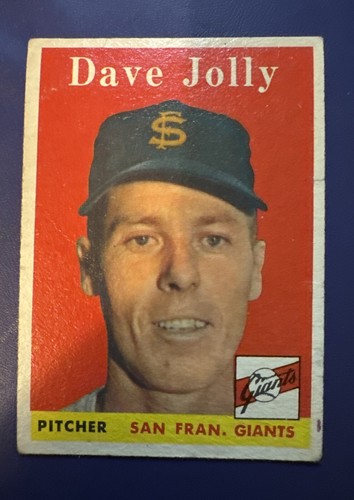 1958 TOPPS #183 DAVE JOLLY SAN FRANCISCO GIANTS PITCHER *FREE SHIPPING ...