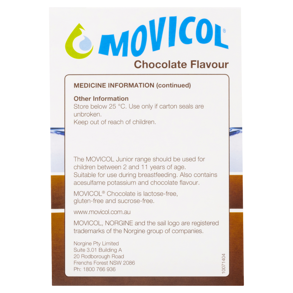 MOVICOL Constipation Relief Powder 30 Sachets Chocolate Macrogol 3350 ...
