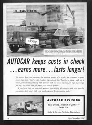 AUTOCAR WHITE MOTOR COMPANY EXTON,PA DAN LOHNES CEMENT TRUCKS RIVERSIDE ...