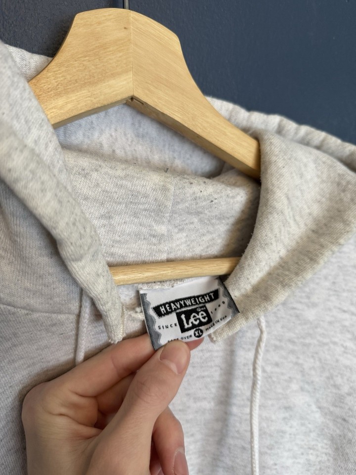 Vintage 90’s Lee Heavyweight Gray Blank Men’s Cotton Hoodie Size XL | eBay