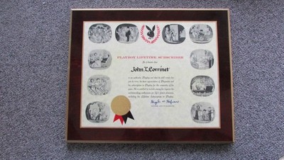 ORIGINAL 1960S PLAYBOY CLUB LIFE MEMBERSHIP PLAQUE MOUNTED HEFNER ...