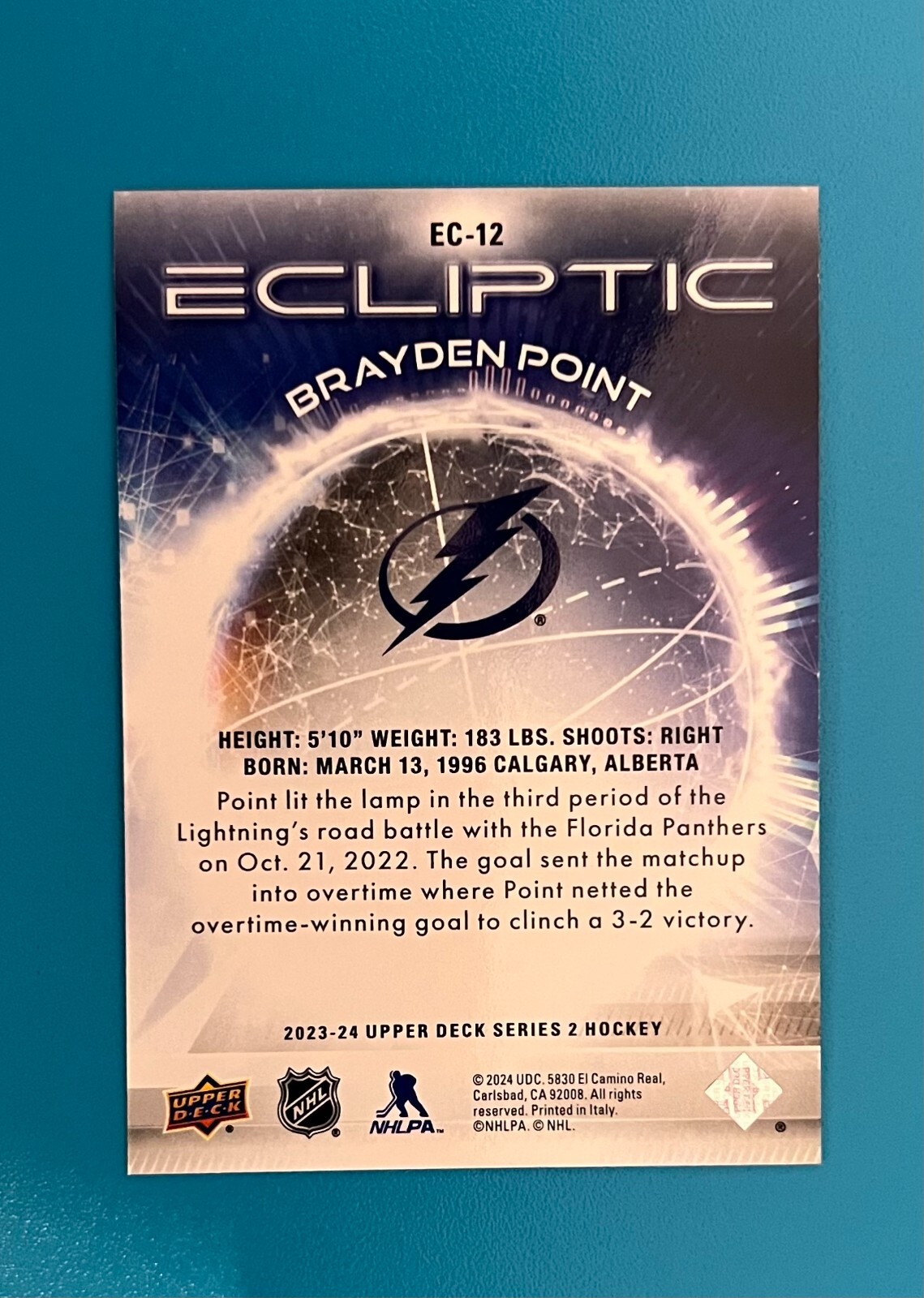 2023-24 Upper Deck – Ecliptic #EC-12 Brayden Point | eBay