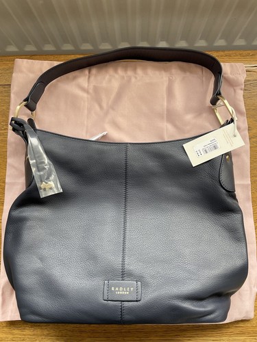 Radley Navy leather handbag brand new with tags | eBay UK
