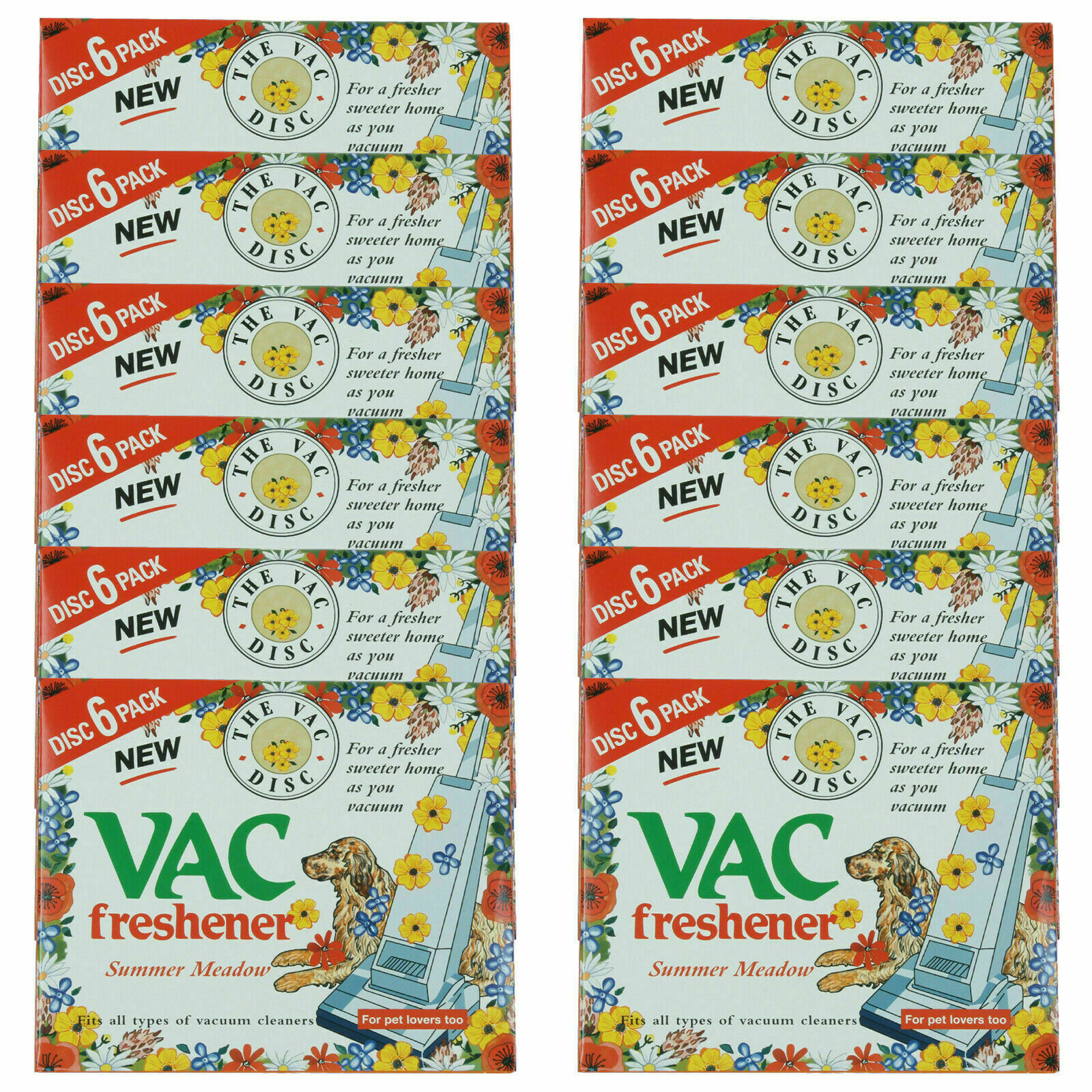 HOOVER AIR FRESHENER SUMMER MEADOW SCENT VACUUM DISCS 12 X 6 PACKS ...
