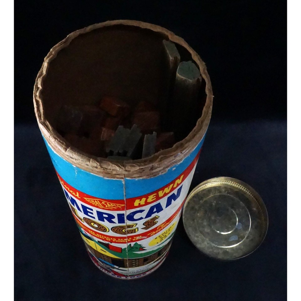 Original Hewn American Logs Building Toy Set 805 Senior Size 3/4" Logs ...