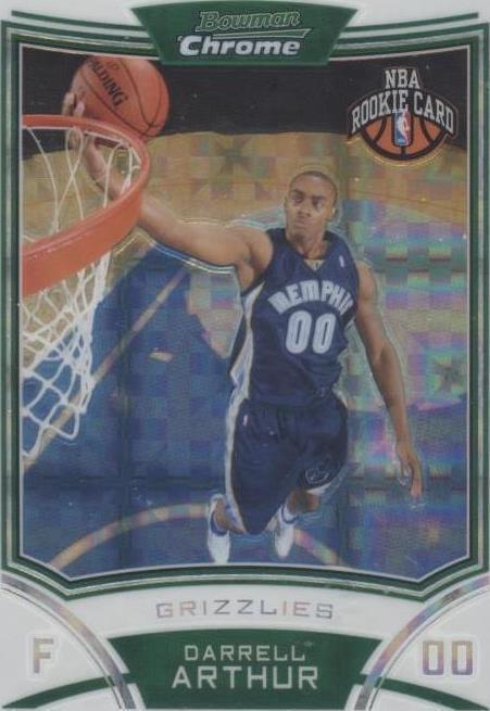2008-09 Bowman Draft Picks & Stars - Chrome Rookie Darrell Arthur #150 ...