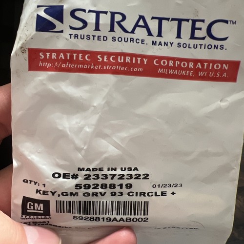 Chevrolet Door Lock & Ignition Lock Key Uncoded with GM Emblem new OEM ...