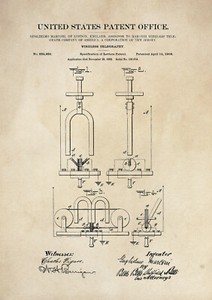 Patent Print - Radio/Marconi/Wireless Telegraphy - Vintage Poster Wall ...