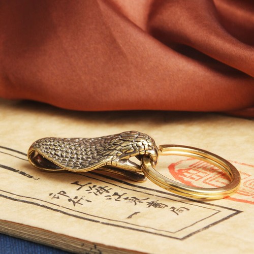 Brass Snake Keychains Pants Clip Hook Key Chain Holder Snake Keyrings ...