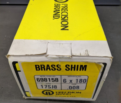 Precision Brand Brass Shim Roll .008 (.203mm) Gauge 6" x 180" 698158 ...