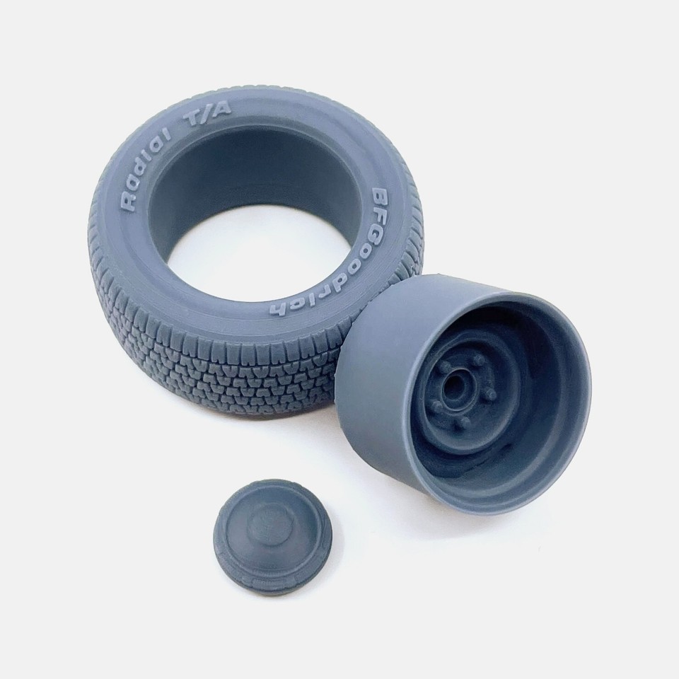 1/24 Resin 15 inch Mopar Steelie Wheels, BFGoodrich Radial T/A Tires ...