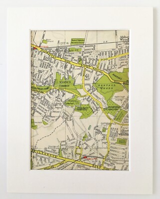 Antique 1940s London Map - Mounted - Colour - PLUMSTEAD, ABBEY WOOD ...