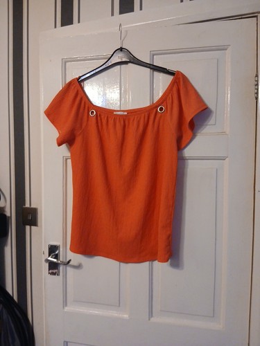 Ladies Coral Off The Shoulder Top Size 14 | eBay