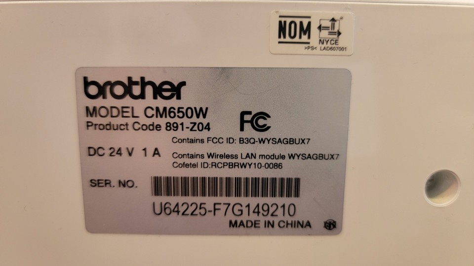 Brother Scan N Cut Machine CM650W Vinyl Fabric Cutter - No Accessories ...