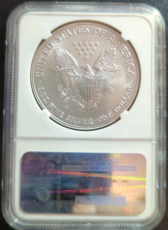 2008 W EAGLE S$1 BURNISHED REVERSE OF 2007 NGC MS 70 TOP 50 LABEL | eBay