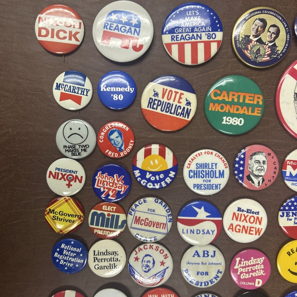 Lot Of 185 all different original political pinback button pins | eBay