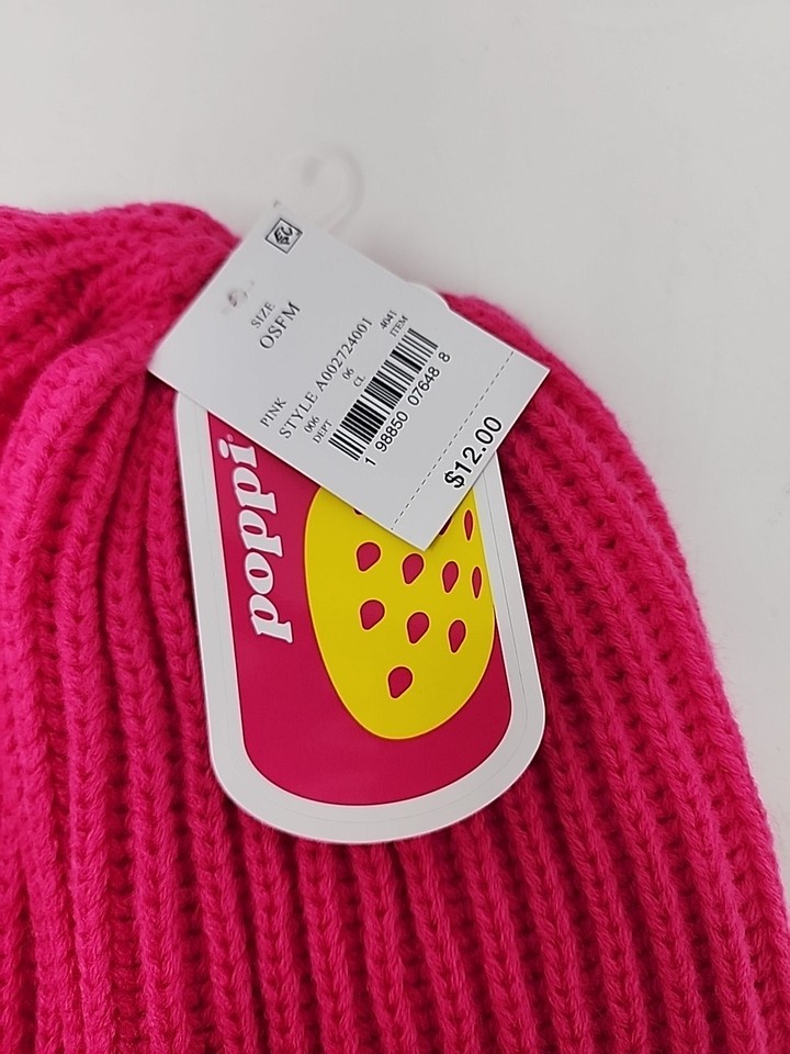 Poppi Beanie Hat, Hot Pink, One Size Fits Most, Strawberry Logo | eBay