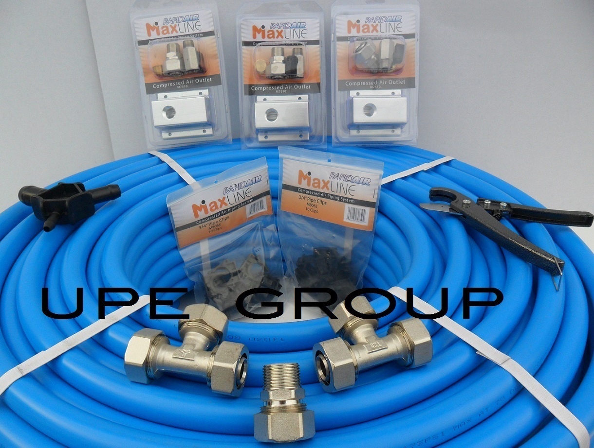 MaxLine COMPRESSED AIR TUBING piping system Master Kit 3/4" pipe x 300 ...