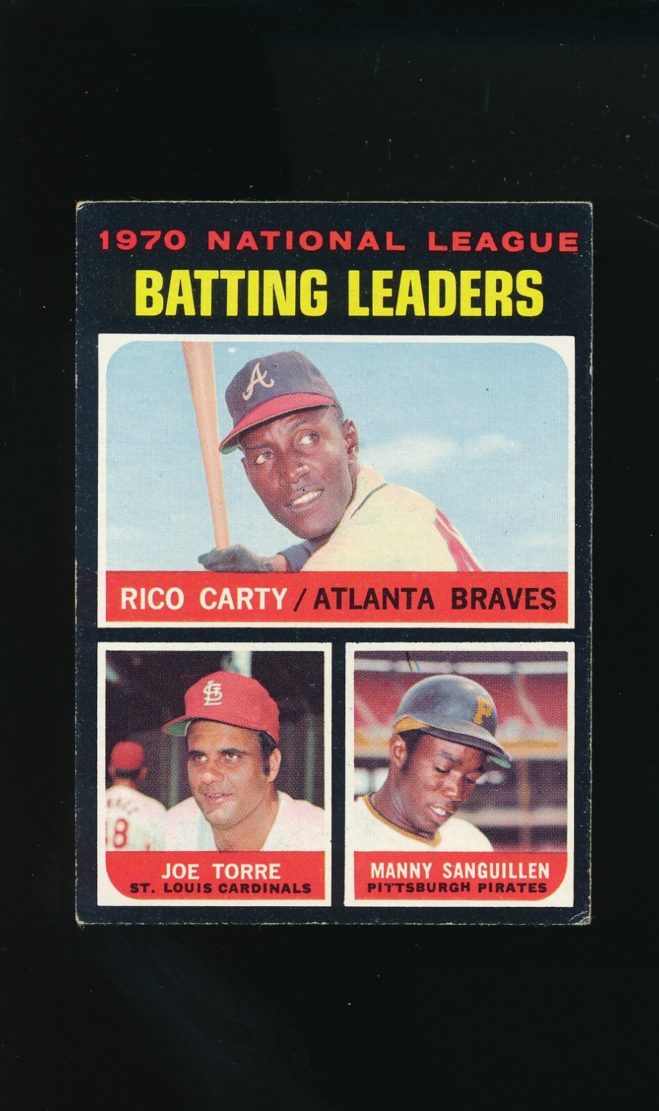 1971 Topps #62 NL Batting Leaders * R.Carty/J.Torre/M.Sanguillen * EX ...