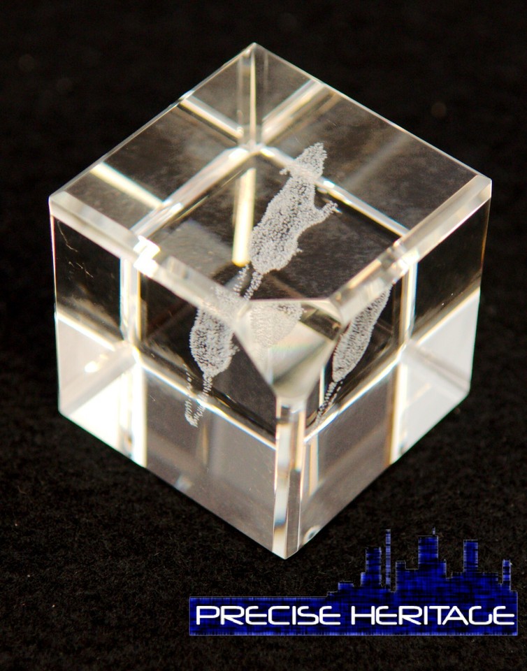 Zodiac Rat Crystal Cube 1.625" paper wt. NIB Laser etched Beveled Edges ...