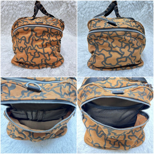 TOUS All-over Bear Pattern 2Way Boston Bag with Strap [VG] Limited From ...