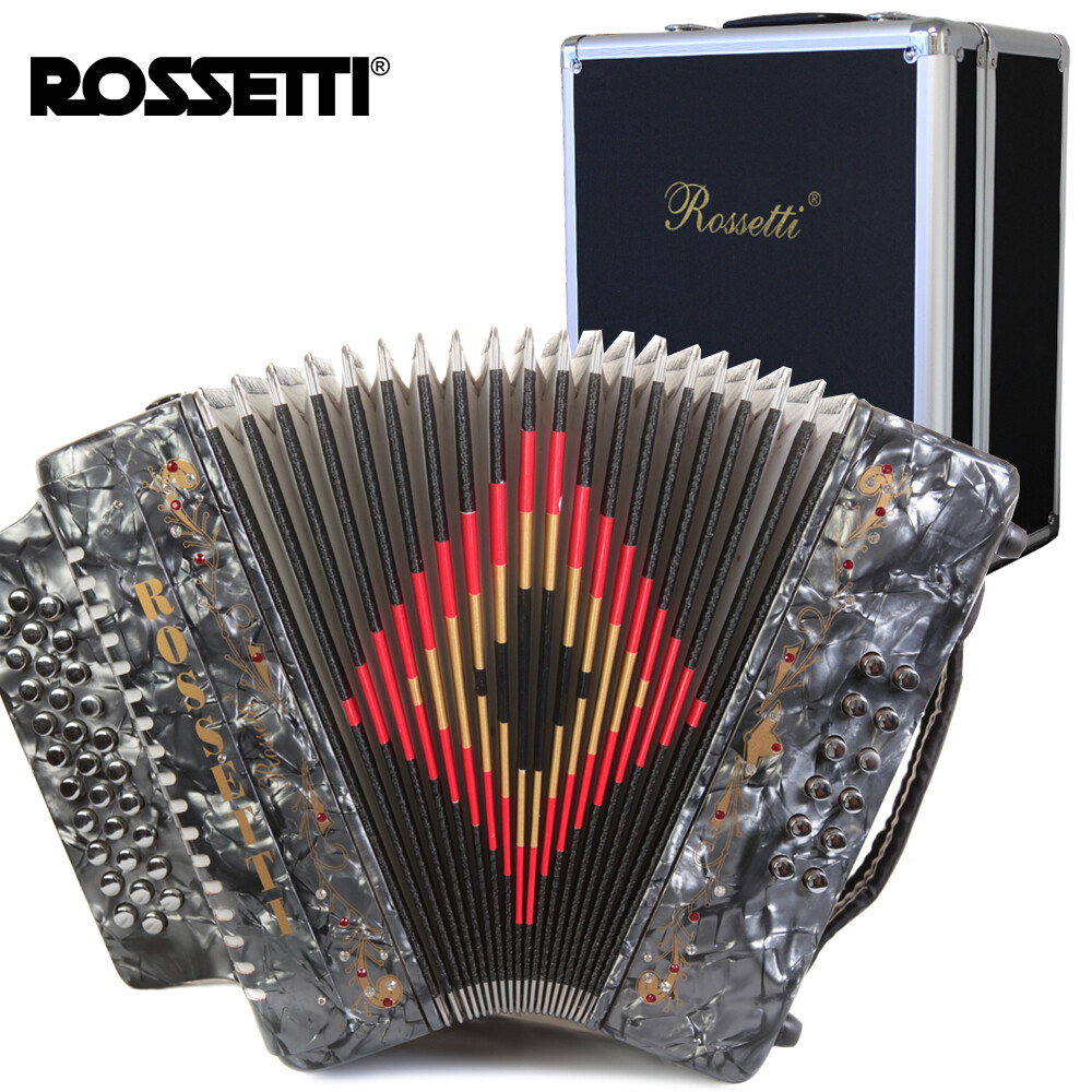 Rossetti 3112 FBE Fa 31 Button Diatonic Accordion - Grey w/ Straps ...