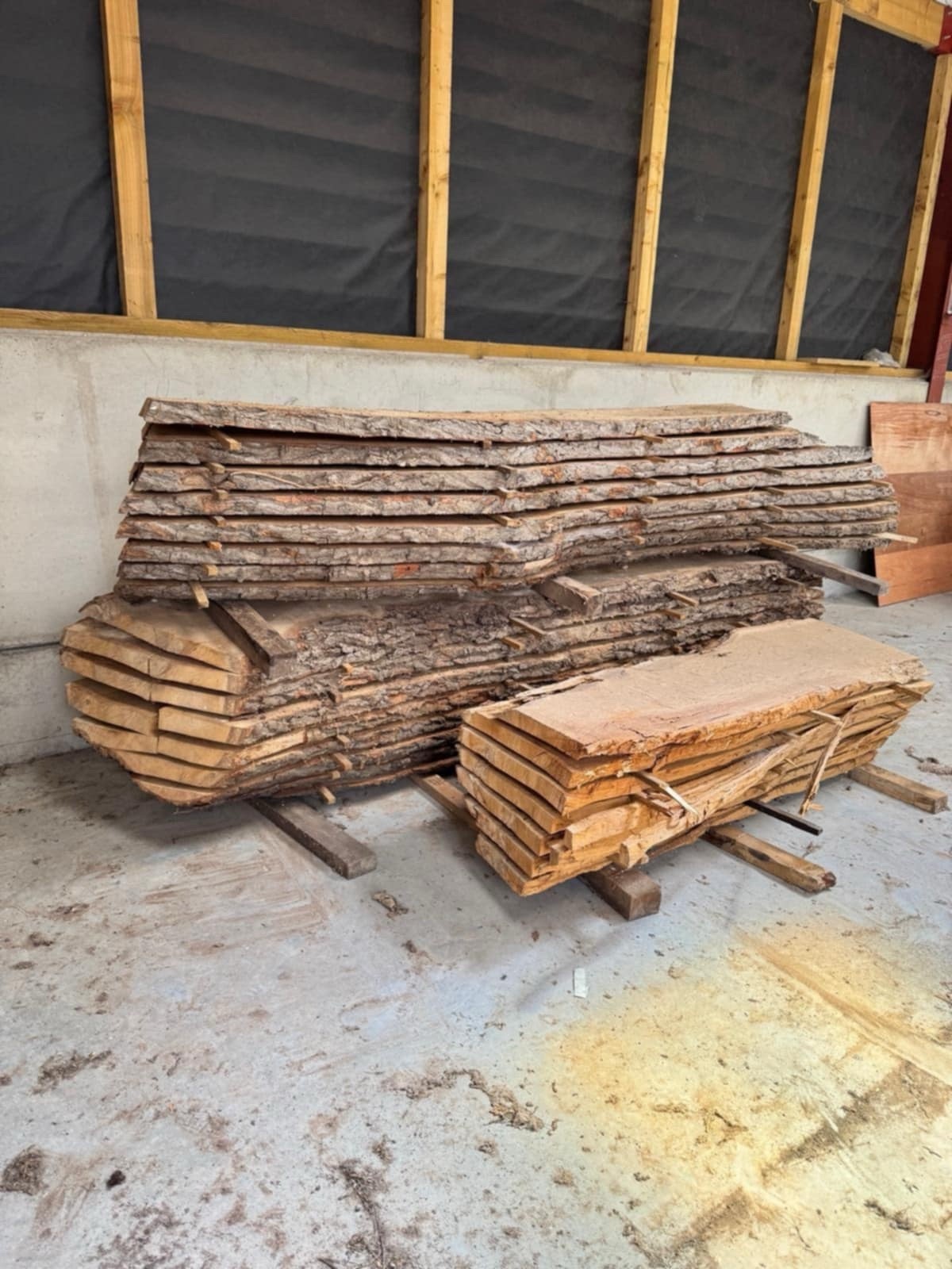 English Oak Slabs - Air Dried - Timber - Wood - Up To 2.3m Length X Up ...