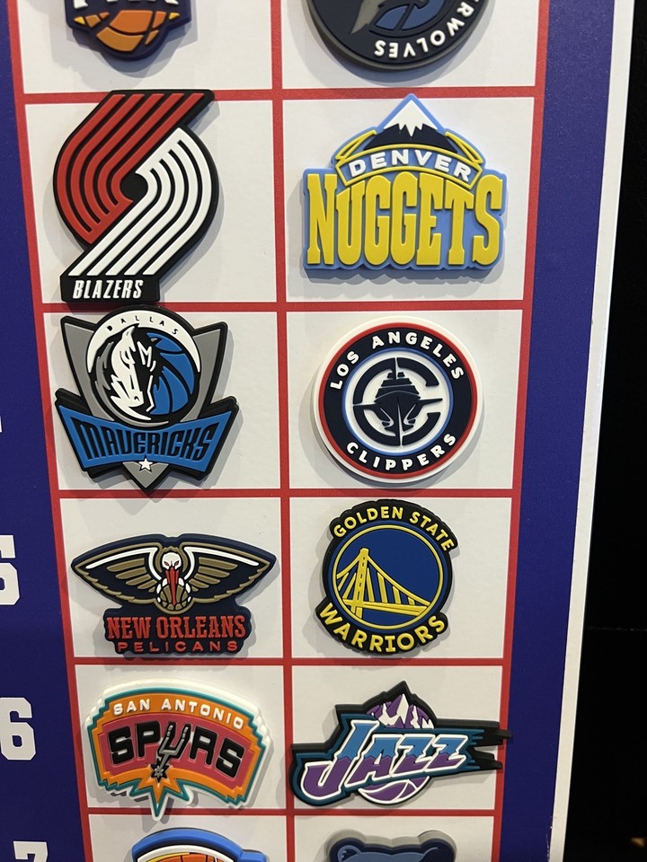 VINTAGE NBA NEW MAGNETIC STANDINGS BOARD FULL SET 32 RUBBER MAGNETS ...