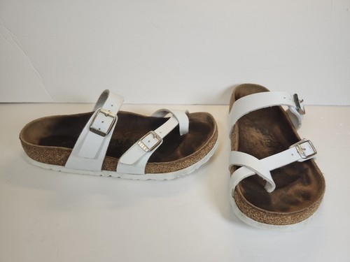 Birkenstock Mayari Leather White Birks Slides Sandals Size US 5/5.5; EU ...