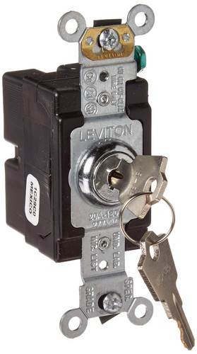 Leviton 1221-2KL 20 Amp 120/277 Volt Key Locking Single-Pole AC Quiet ...