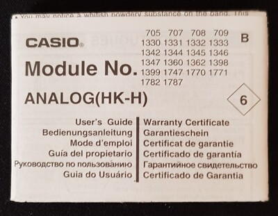 Manual de instrucciones original CASIO MODULE No. 705-707-ver más en ...