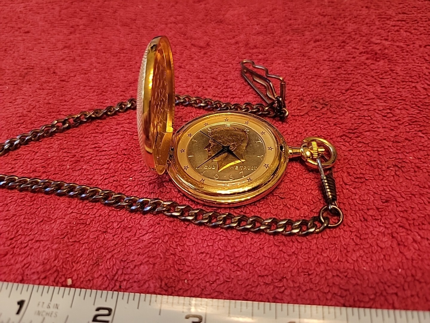 KENNEDY HALF DOLLAR POCKET WATCH QUINTEL QUARTZ | eBay