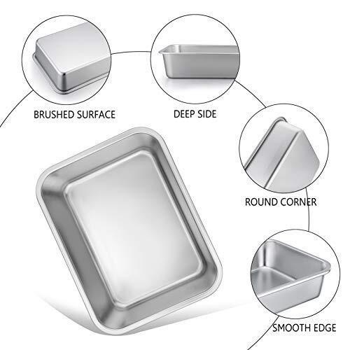 LASAGNA PAN 2 PCS BROWNIE PAN RECTANGULAR CAKE PAN DEEP LASAGNA PAN ...