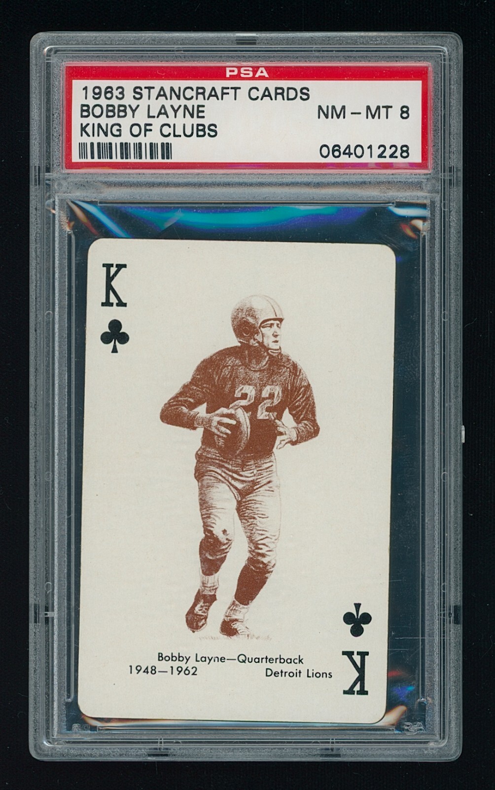 1963 Stancraft Playing Cards Bobby Layne King of Clubs PSA 8 NM-MT | eBay