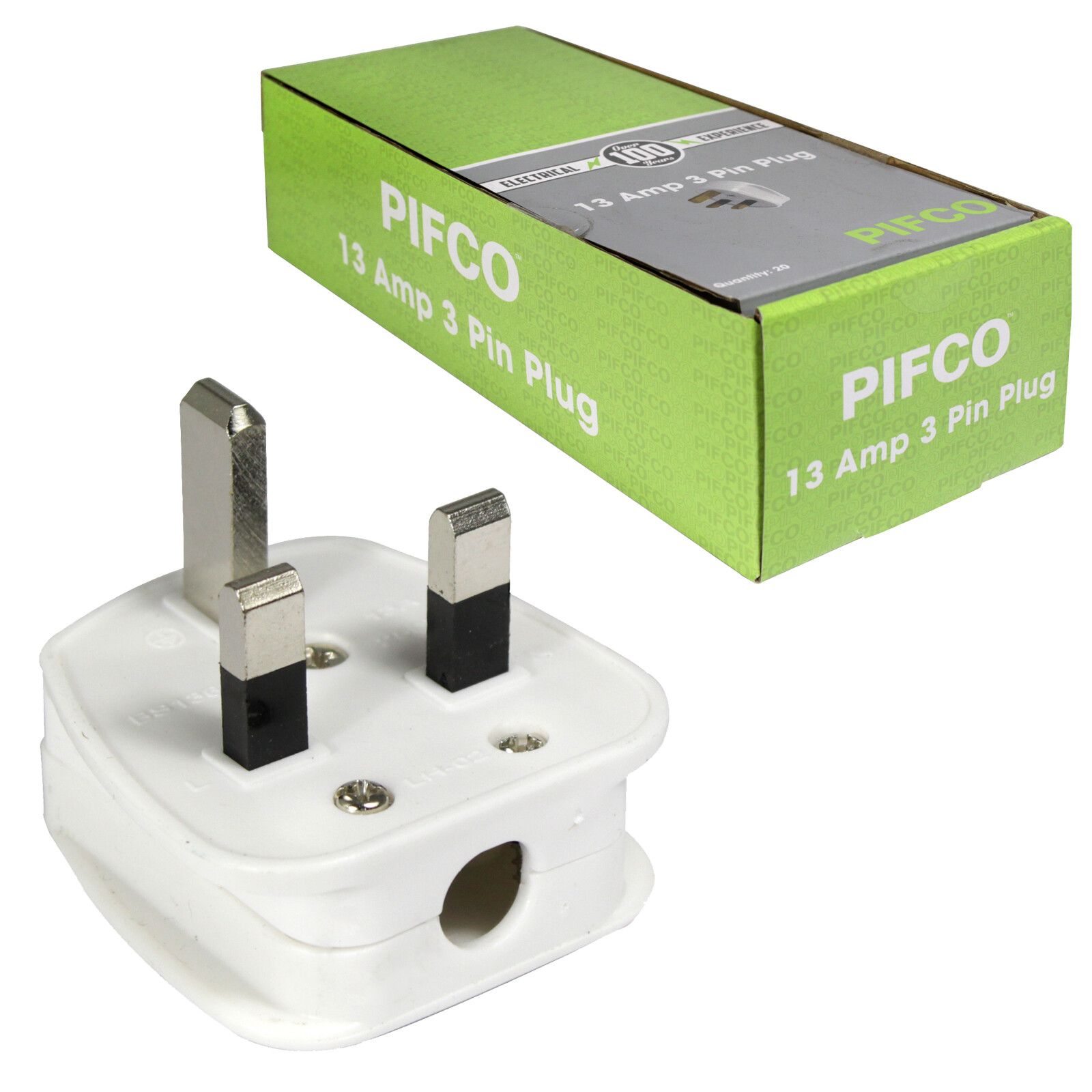 10 x 13A UK 3 Pin Fused White Mains Plastic Plug 13 Amps Bulk Mains ...