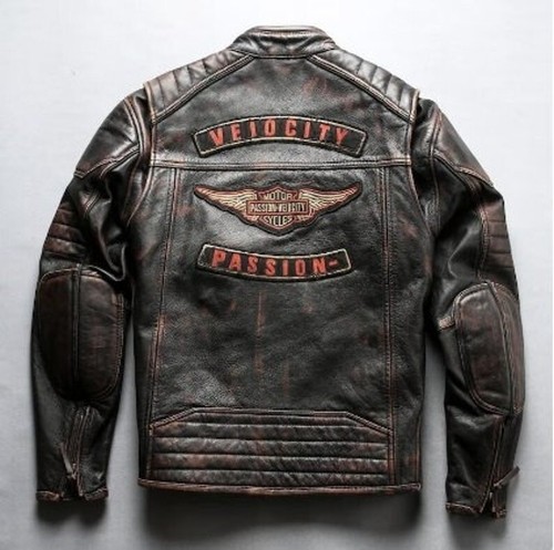 Men's Racing Leather Jacket Handmade Biker Jacket Cowhide Leather ...