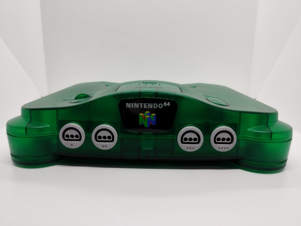 Green Nintendo 64 CUSTOM COLOR Shell Console with Cables Cords N64 ...