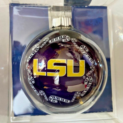 LSU Tigers 3" FOOTBALL BASKETBALL Glass Ball Christmas Tree Ornament ...