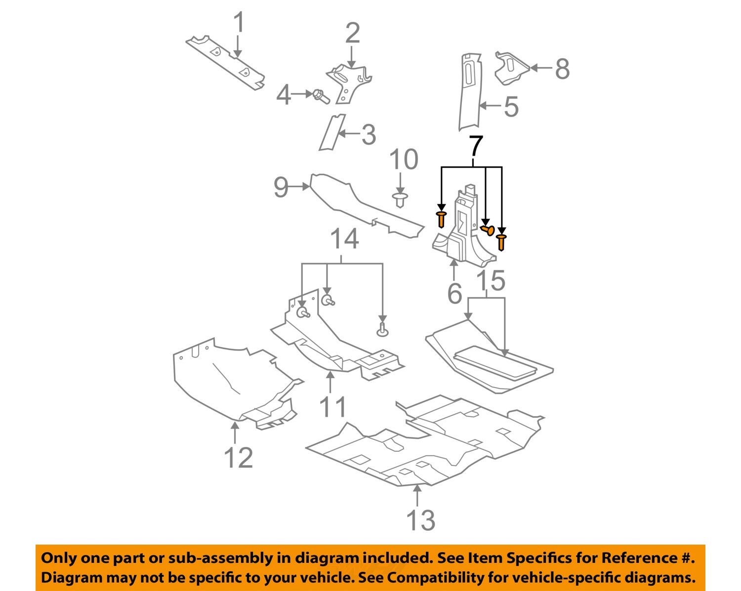 CHRYSLER OEM 07-18 200 Interior Trim-Lwr Ctr Plr Trim Fastener ...