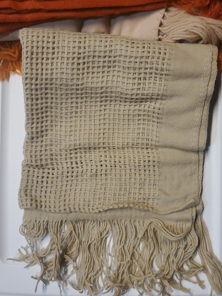 LOT OF 5 Vintage Women's Scarves and Afghan. 2 Triangular 1 Regular ...