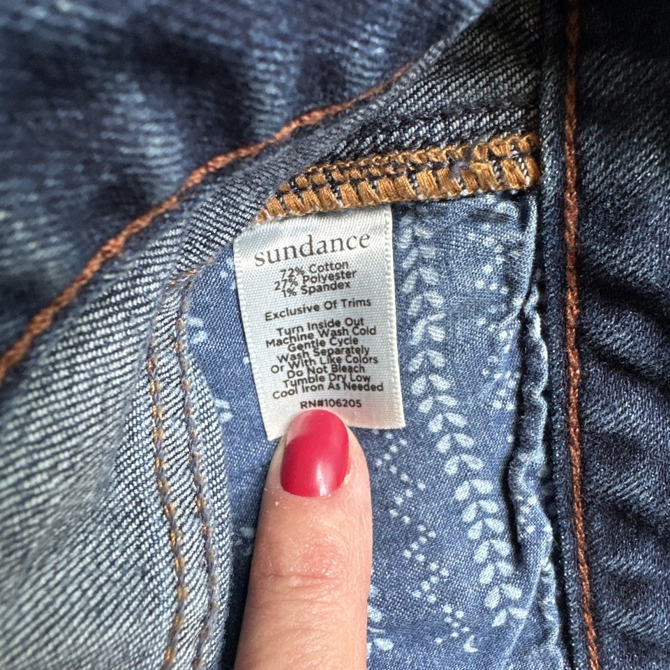 Sundance Primrose Embroidered Denim Jeans With Raw Hem Size 4 27 Boho ...
